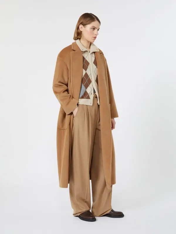 Max Mara Wool Wide-leg Trousers With Belt