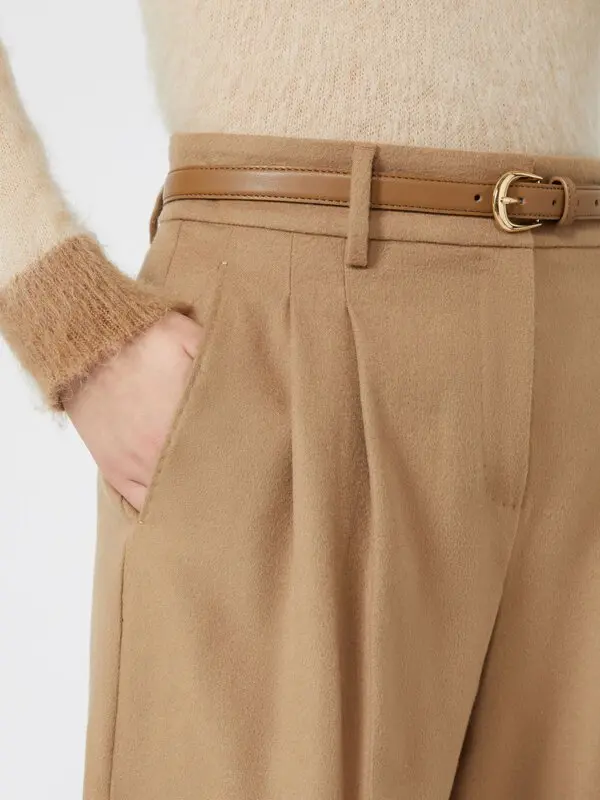 Max Mara Wool Wide-leg Trousers With Belt