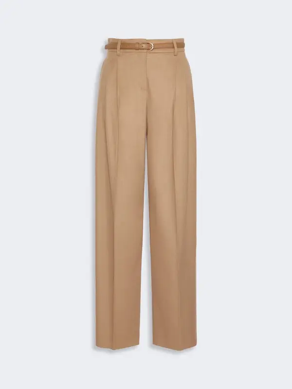 Max Mara Wool Wide-leg Trousers With Belt