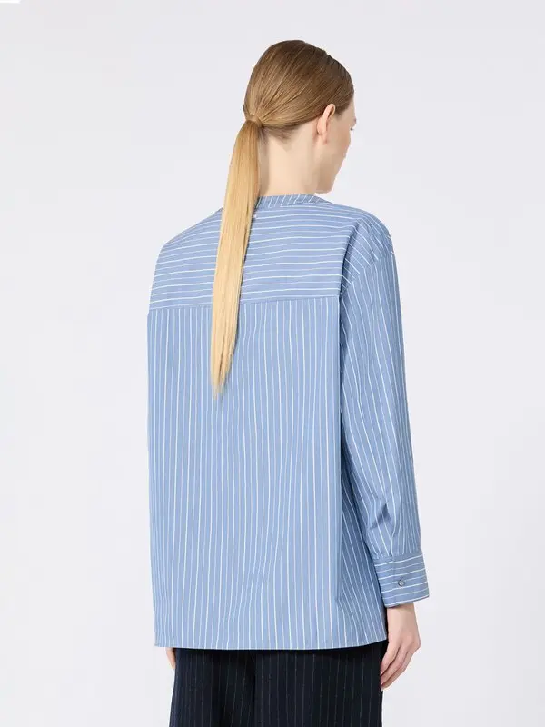 Max Mara Striped Cotton Poplin Shirt