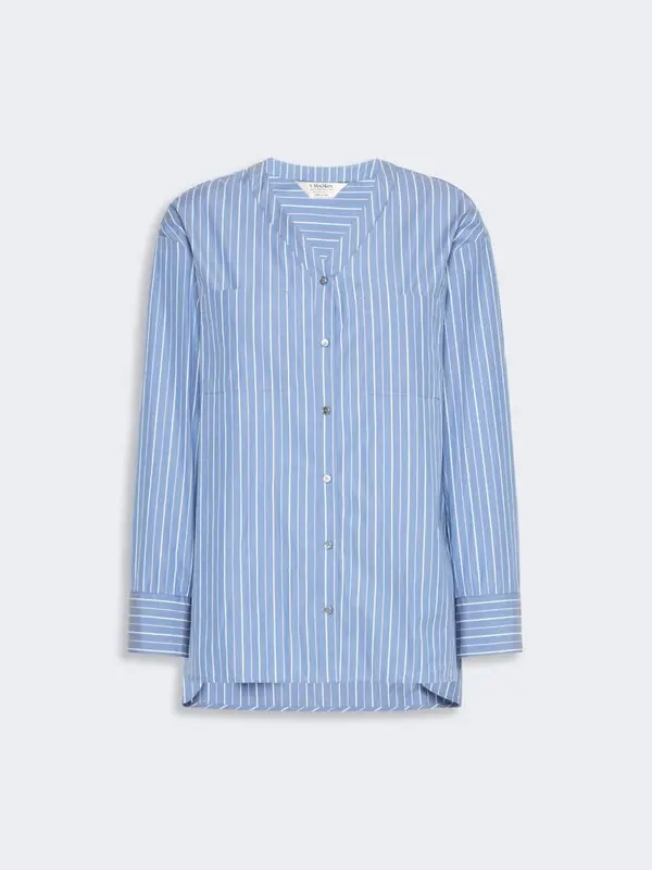 Max Mara Striped Cotton Poplin Shirt