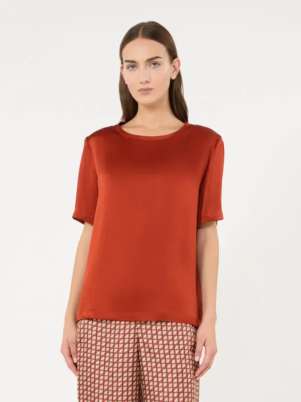 Max Mara Satin Crew-neck Blouse