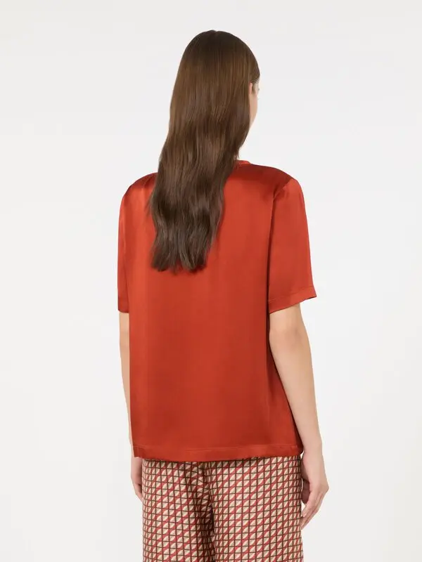 Max Mara Satin Crew-neck Blouse