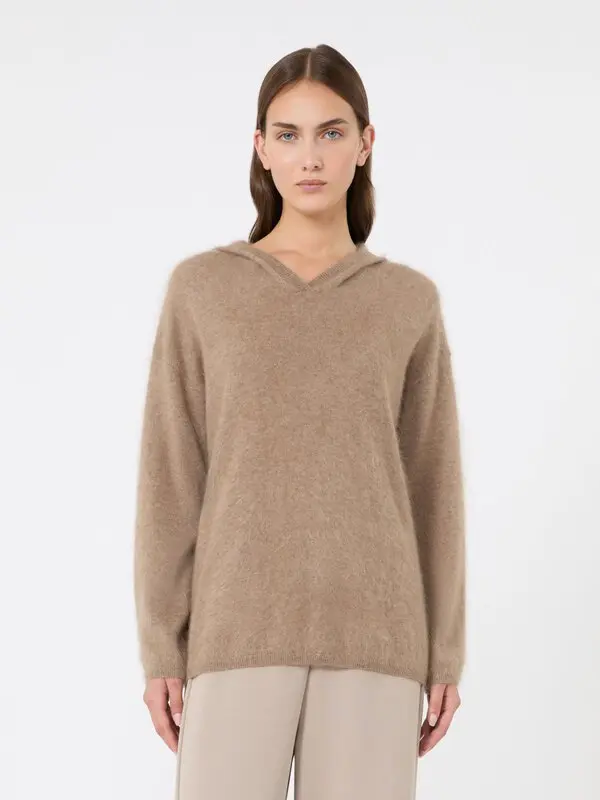 Max Mara Brushed Cashmere Hoodie - Clay