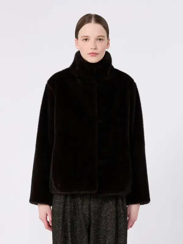 Max Mara Fluffy Textured Cropped Coat