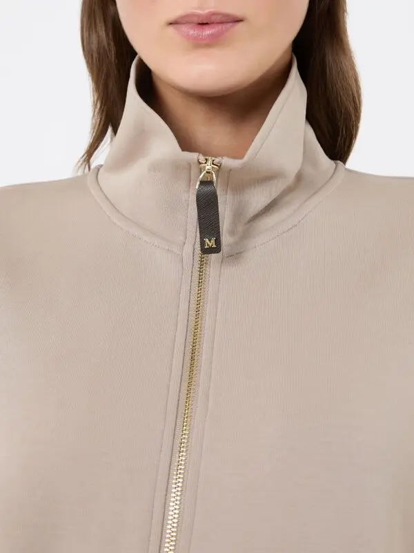 Max Mara Technical Cotton Jersey Zip-up Sweatshirt