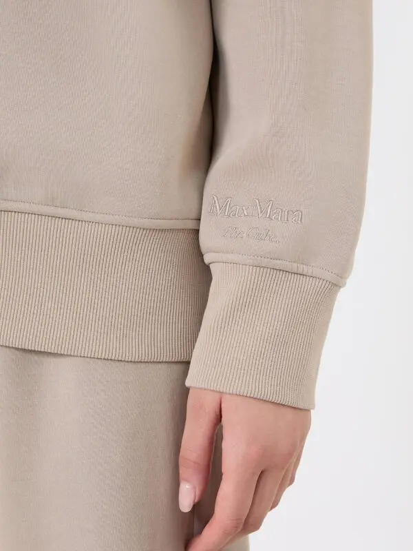 Max Mara Technical Cotton Jersey Zip-up Sweatshirt