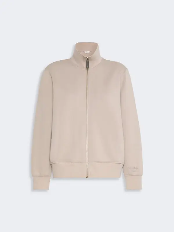 Max Mara Technical Cotton Jersey Zip-up Sweatshirt