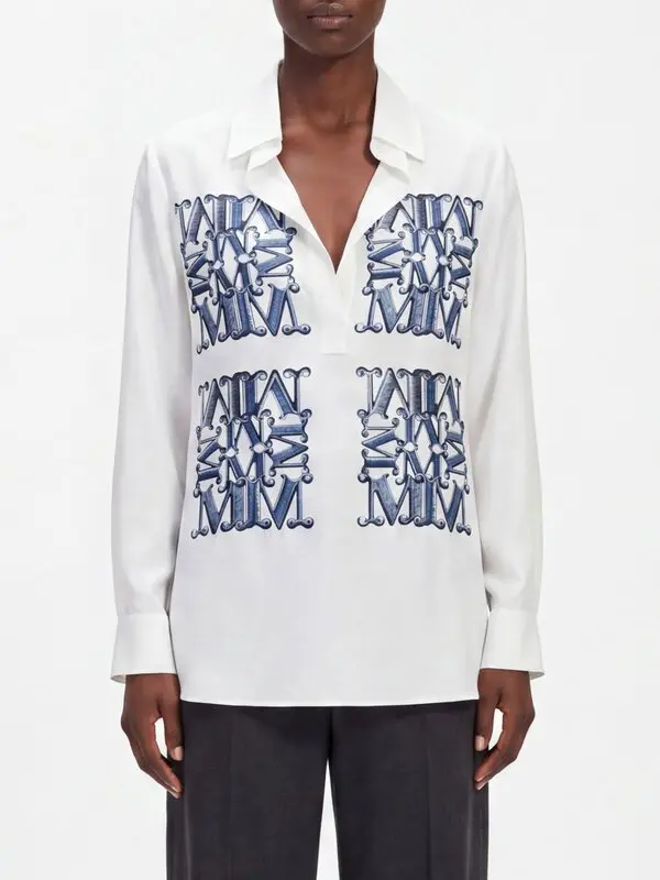 Max Mara Embroidered Logo Shirt - Multicolor
