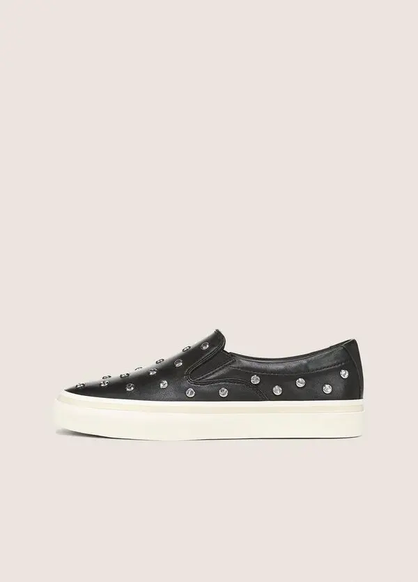 Vince Blair Studded Leather Slip-on Sneakers - Black