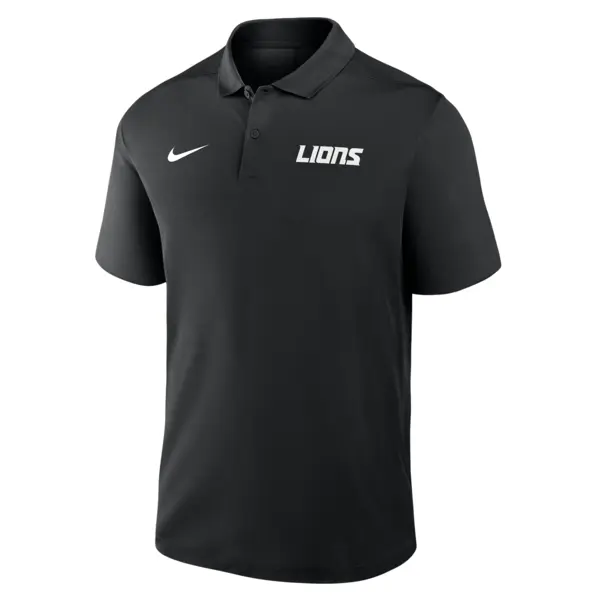 Nike Detroit Lions Wordmark Victory Dri-fit Nfl Polo - Black