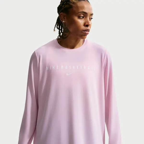 Nike Dri-fit Long-sleeve Warm-up Basketball Top - Pink