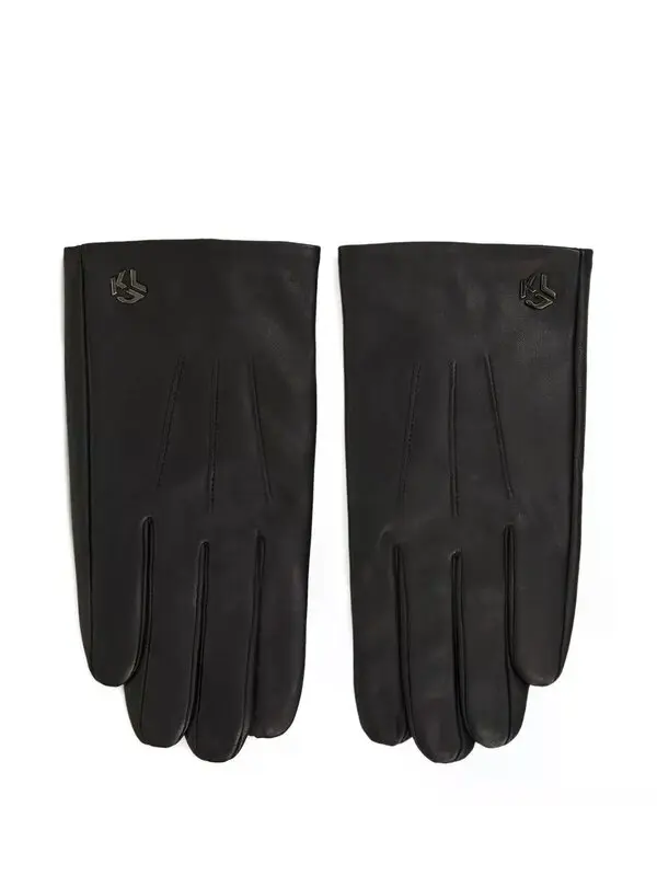 Karl Lagerfeld Logo-plaque Leather Gloves
