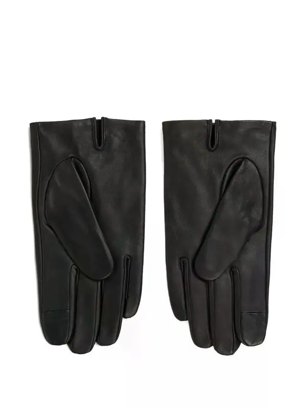 Karl Lagerfeld Logo-plaque Leather Gloves