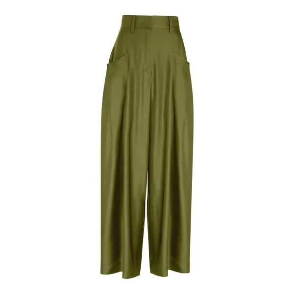 CONCEPTO Wild Silk Wide-leg Trousers