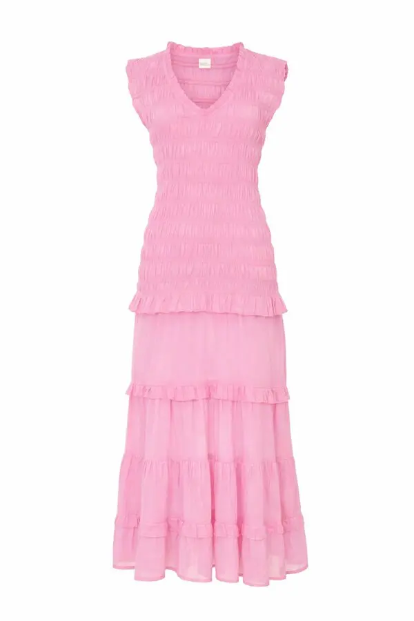 PAR Y ESCALA Hand-dyed Smocked Cami Maxi Dress