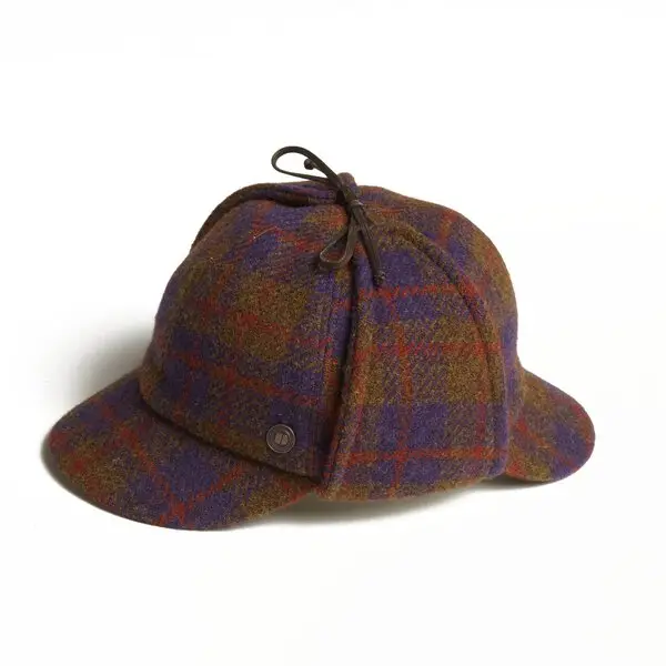 DASMARCA HATS Dasmarca Blake Italian Tweed Deerstalker Cap - Purple