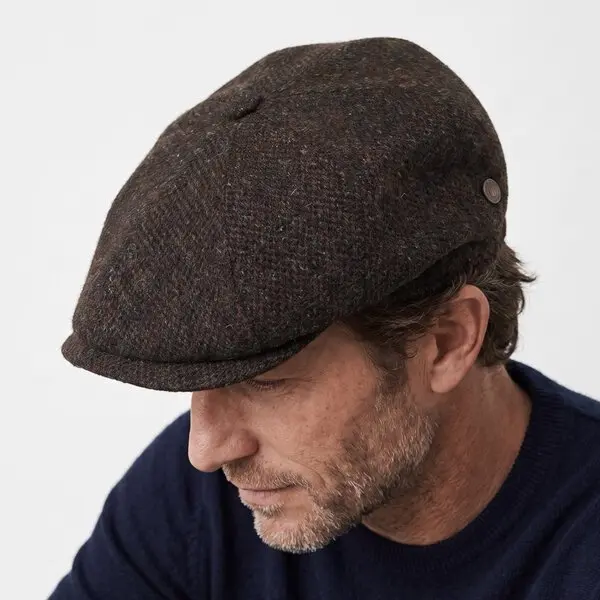 DASMARCA HATS Harrison Chestnut Harris Tweed Newsboy Cap - Brown