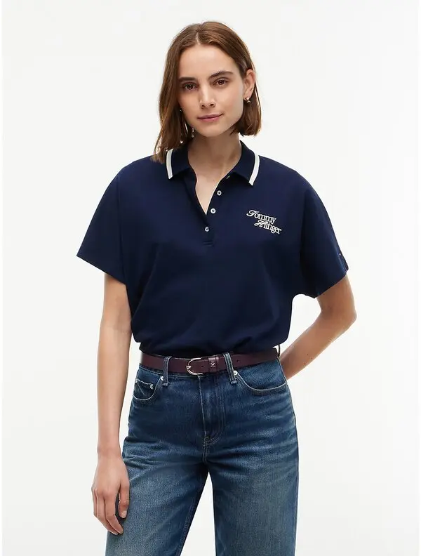 Tommy Hilfiger Relaxed Fit Embroidered Logo Polo Shirt