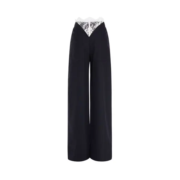 CONCEPTO Kelly Virgin Wool And Lace Straight Leg Trousers