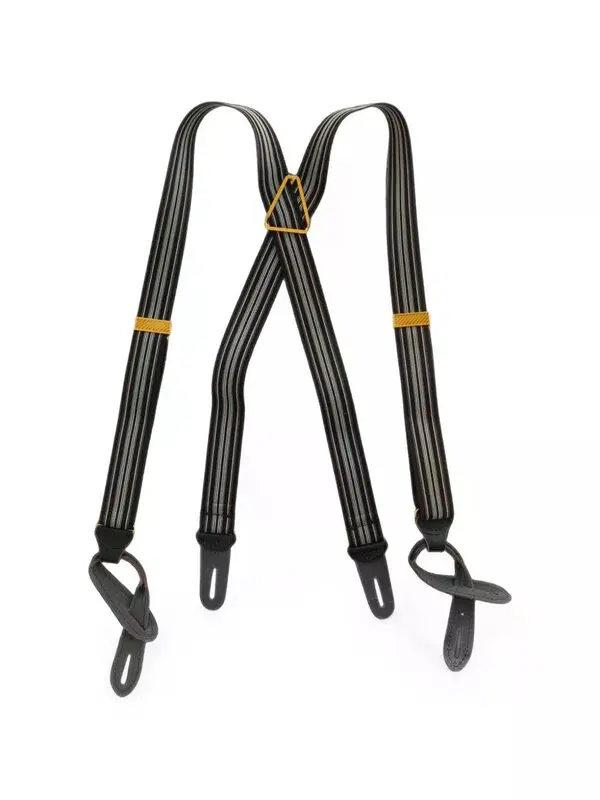 TAIGA TAKAHASHI Multi-stripe Leather-trim Braces