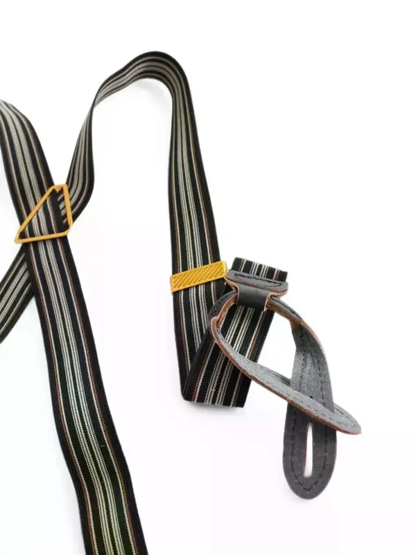 TAIGA TAKAHASHI Multi-stripe Leather-trim Braces