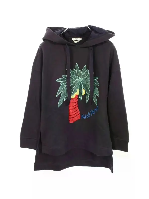 Fendi Palm-tree Embroidered Hoodie