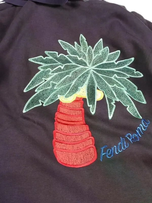 Fendi Palm-tree Embroidered Hoodie