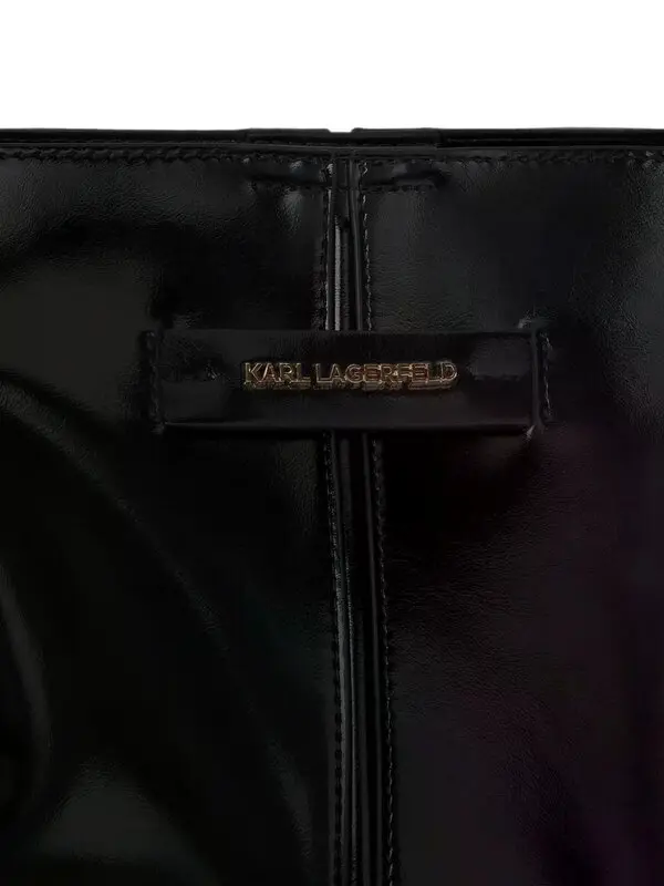 Karl Lagerfeld Medium K/pierced Shiny Tote Bag - Black