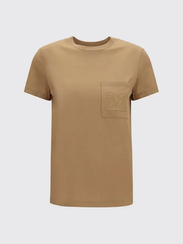 Max Mara T-shirt With Pocket Detail - Brown