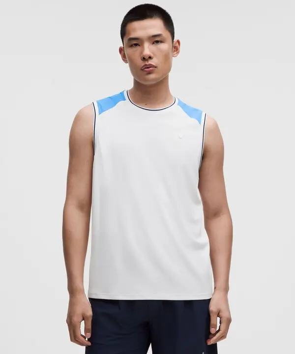 Lululemon Textured Mesh Tennis Tank - White/ocean Wave
