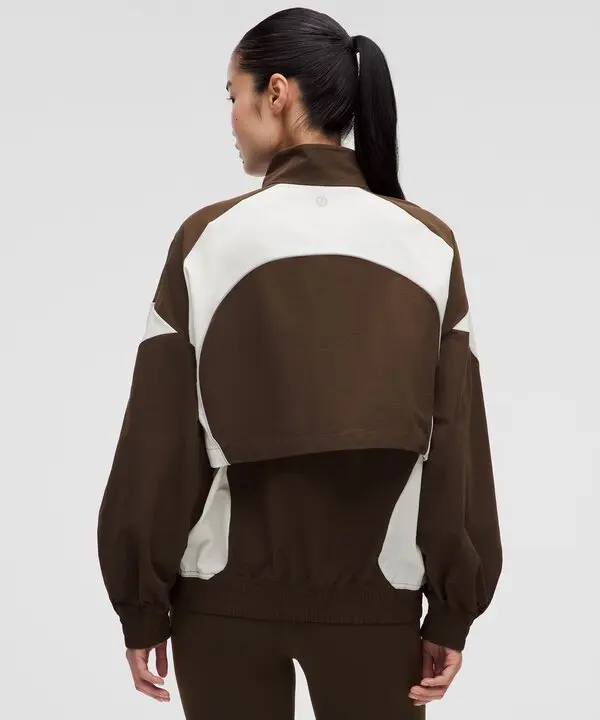 Lululemon Ventilated Oversized Track Jacket - Walnut Crunch/light Ivory