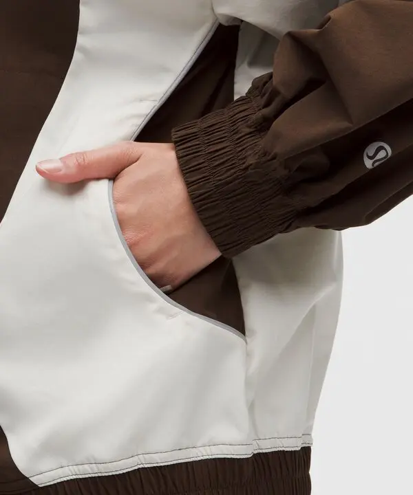 Lululemon Ventilated Oversized Track Jacket - Walnut Crunch/light Ivory