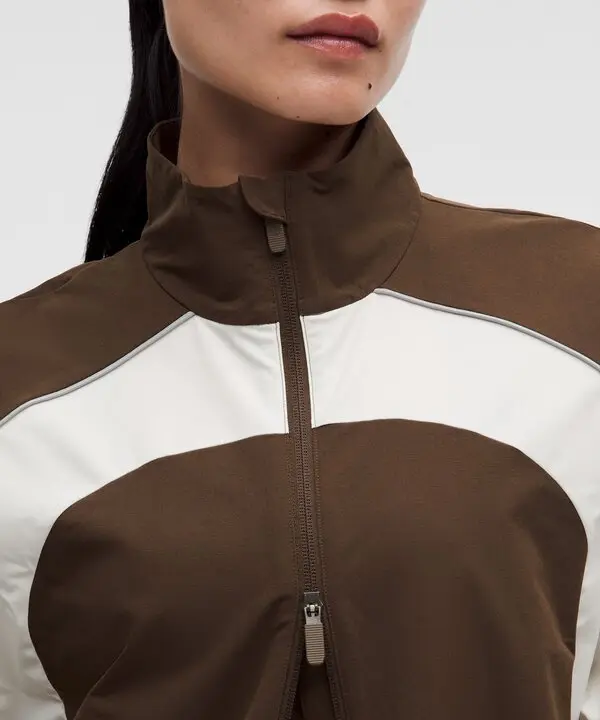 Lululemon Ventilated Oversized Track Jacket - Walnut Crunch/light Ivory