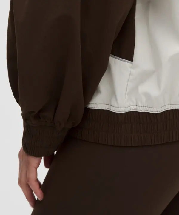 Lululemon Ventilated Oversized Track Jacket - Walnut Crunch/light Ivory