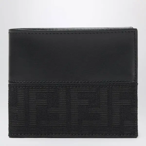 Fendi Ff Zucca Jacquard And Leather Bi-fold Wallet