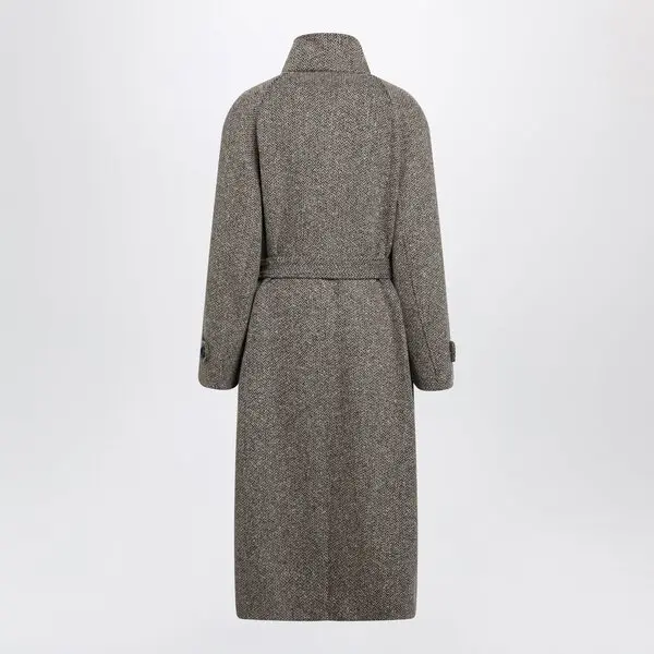 Brunello Cucinelli Sparkling Camel And Black Virgin Wool Coat - Brown