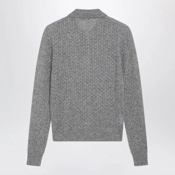 Miu Miu Grey Cashmere And Silk Cardigan