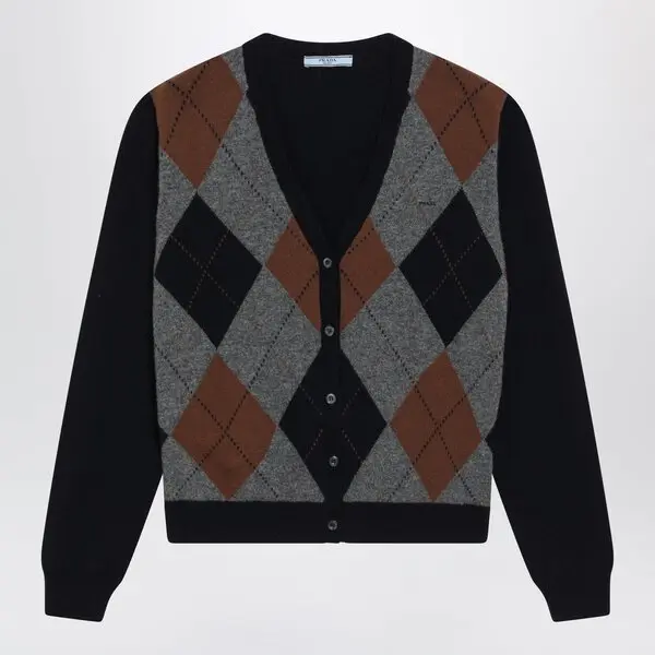 Prada Cashmere Argyle Cardigan