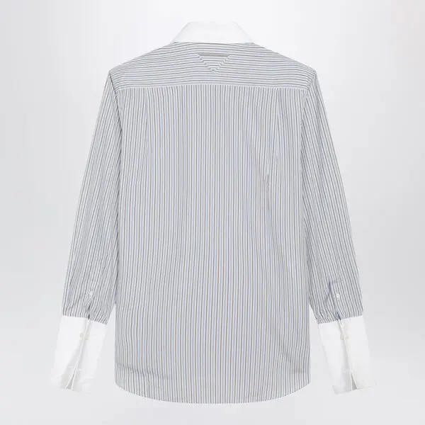 Prada Sky- Striped Cotton Shirt