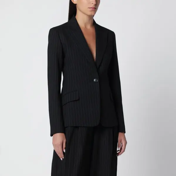 Andamane Single-breasted Pinstripe Jacket In Cotton Blend