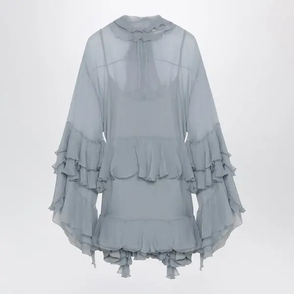 Chloé Powder Silk Mousseline Mini Dress