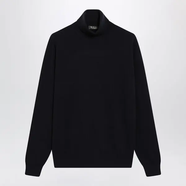 Loro Piana Classic Turtleneck In Baby Cashmere - Blue