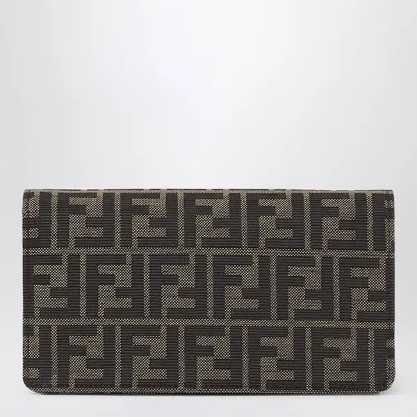 Fendi Ff Zucca Jacquard And Leather Tube Wallet On Chain