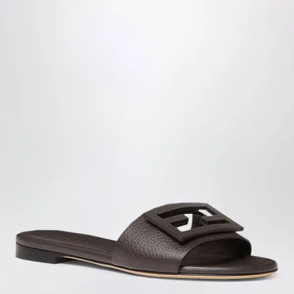 Fendi Baguette Leather Slides
