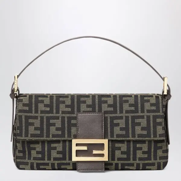 Fendi Baguette Ff Zucca Jacquard Fabric Bag - Brown
