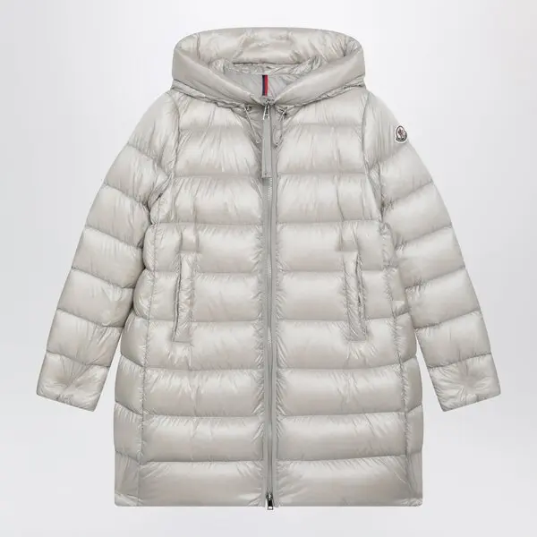 Moncler Pearl Beige Nylon Laque Down Jacket