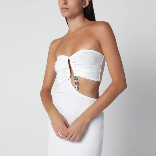 Christopher Esber Strapless Crystal Pendant Dress