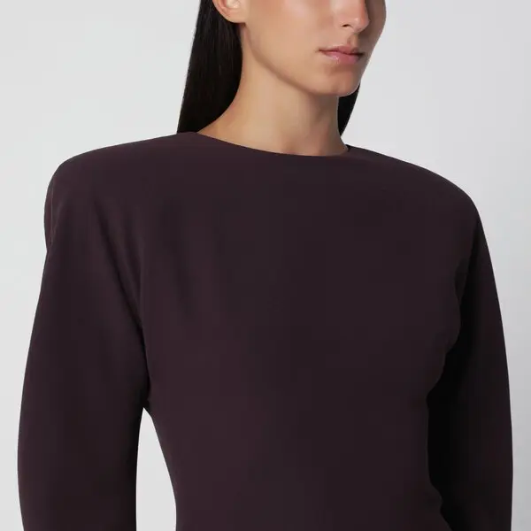 Andamane Midi Dress With Rounded Shoulders - Red