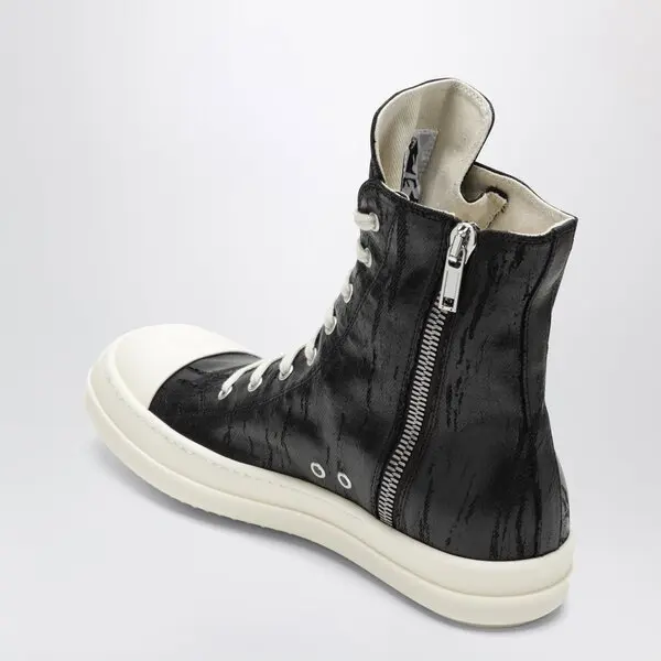 Rick Owens Megacrust Denim High Top Sneakers
